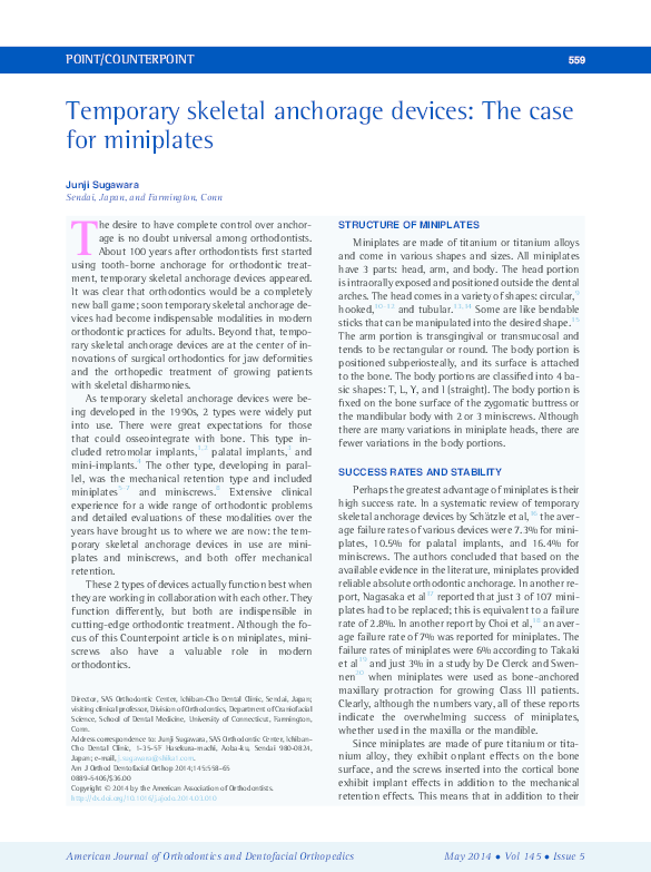 (PDF) Temporary skeletal anchorage devices: the case for miniscrews