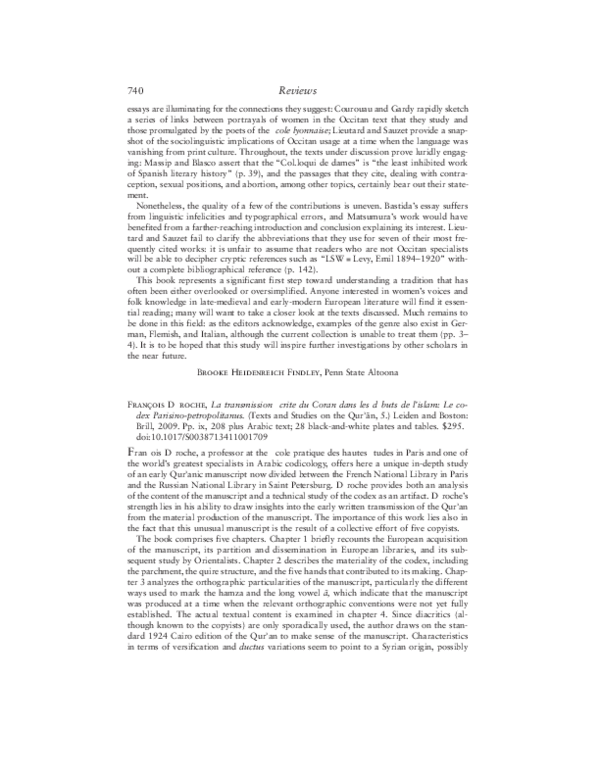 (PDF) François Déroche, La transmission écrite du Coran dans les débuts ...