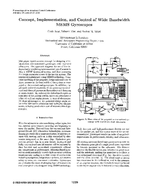 Pdf Concept Implementation And Control Of Wide Bandwidth Mems