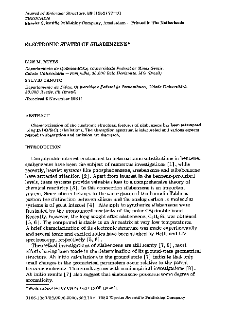 (PDF) Electronic states of silabenzene