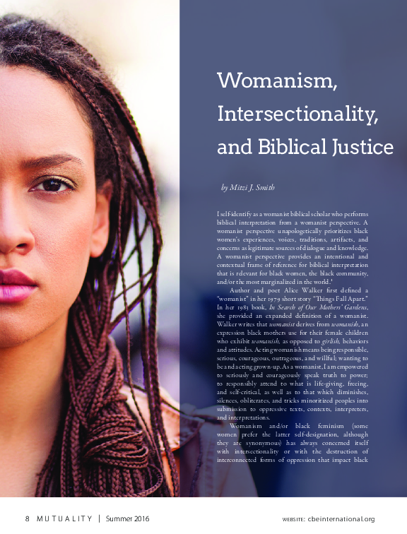 (PDF) Womanism, Intersectionality, and Biblical Justice