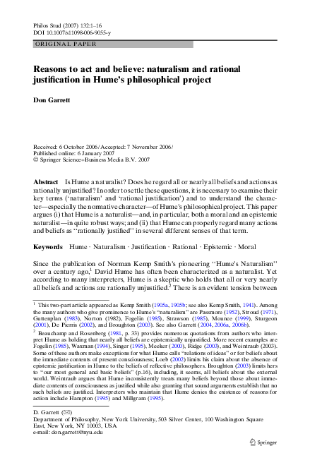 (PDF) Reasons to act and believe: Naturalism and rational justification ...