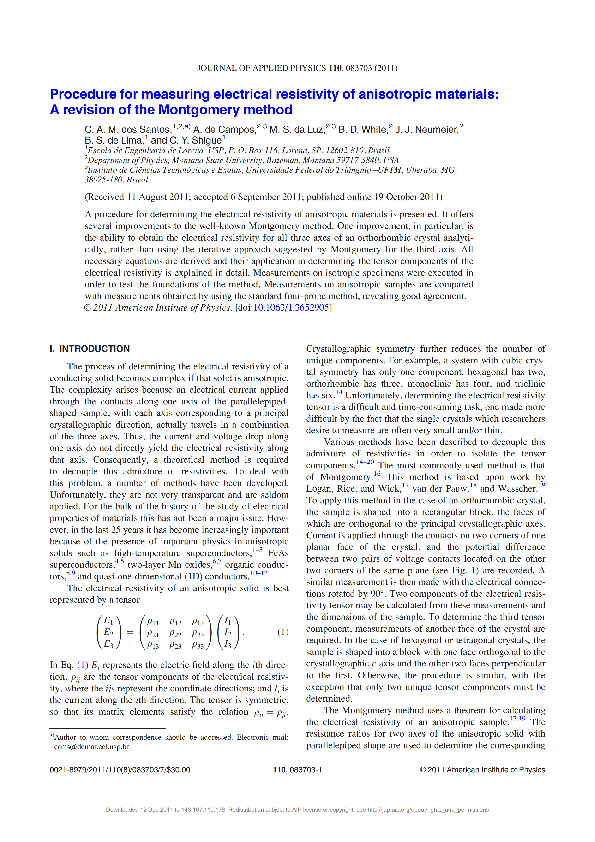 (PDF) Procedure for measuring electrical resistivity of anisotropic ...