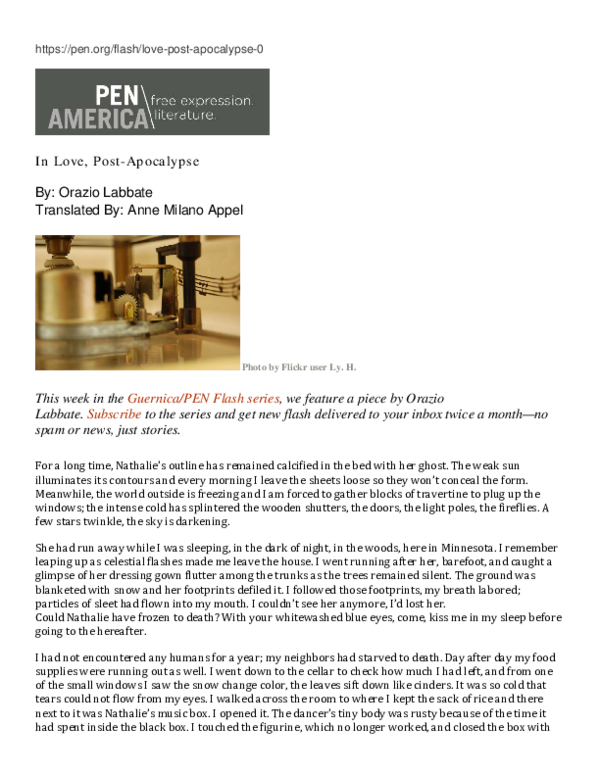 (PDF) In Love, Post-Apocalypse