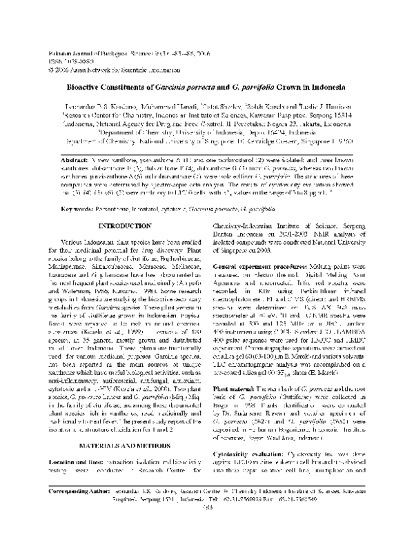 (PDF) Bioactive Constituents of Garcinia porrecta and G. parvifolia ...