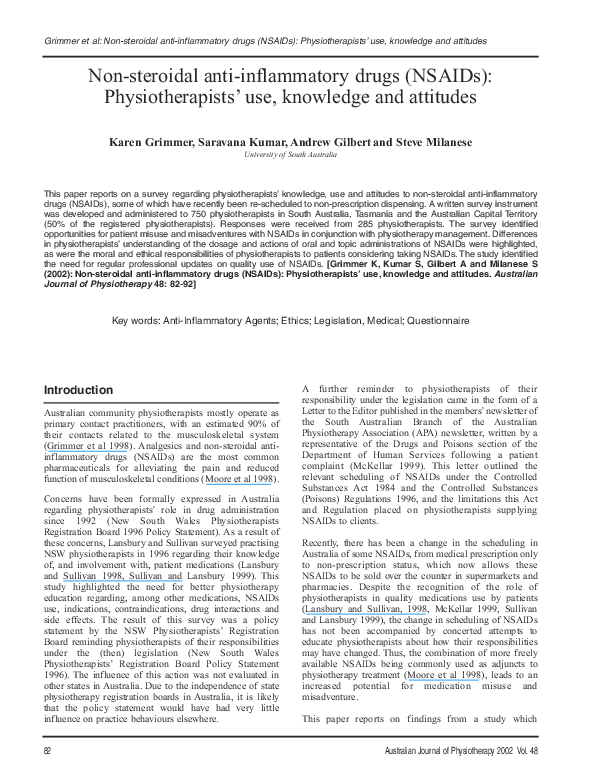 (PDF) Nonsteroidal Anti-Inflammatory Drugs (NSAIDs): Progress in Small ...