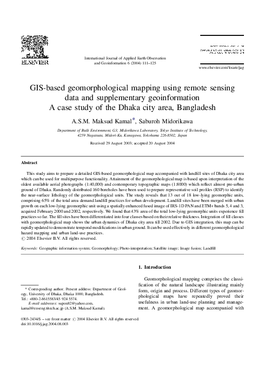 Pdf Gis Based Geomorphological Mapping Using Remote Sensing Data And Supplementary Geoinformation