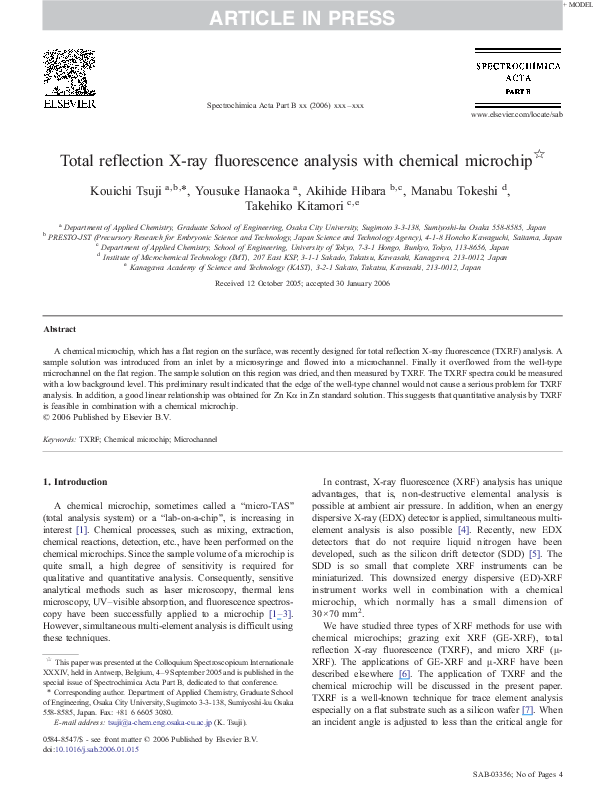 (PDF) Total reflection X-ray fluorescence analysis with polarized X ...