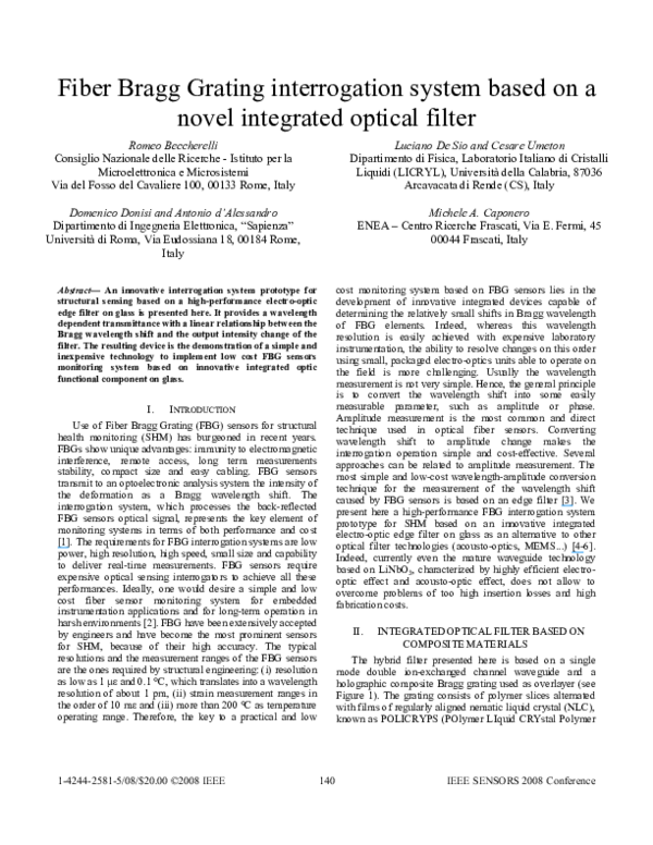 (PDF) Fiber Bragg Grating interrogation system based on a novel ...