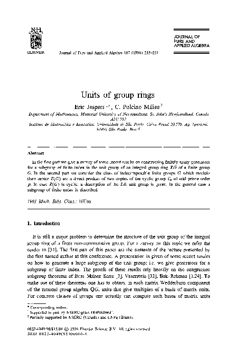 (PDF) Units of group rings