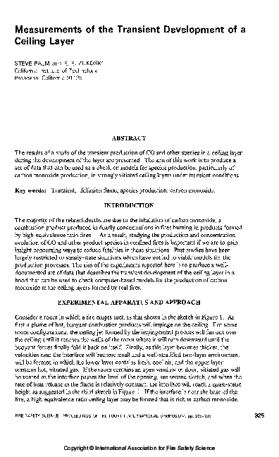 (PDF) Measurements Of The Transient Development Of A Ceiling Layer