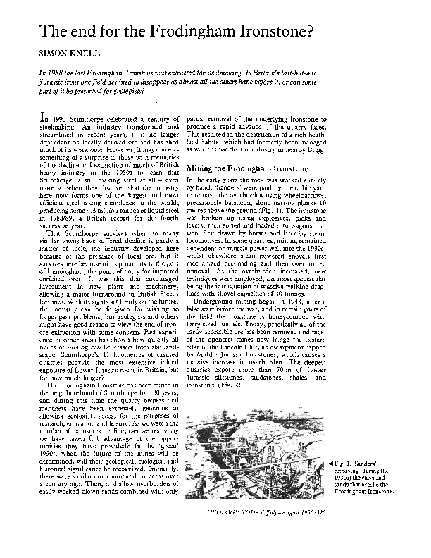 (PDF) The end for the Frodingham Ironstone?