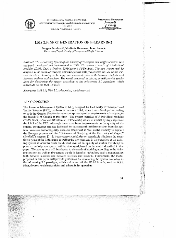 Pdf Lms 2 0 Next Generation Of E Learning