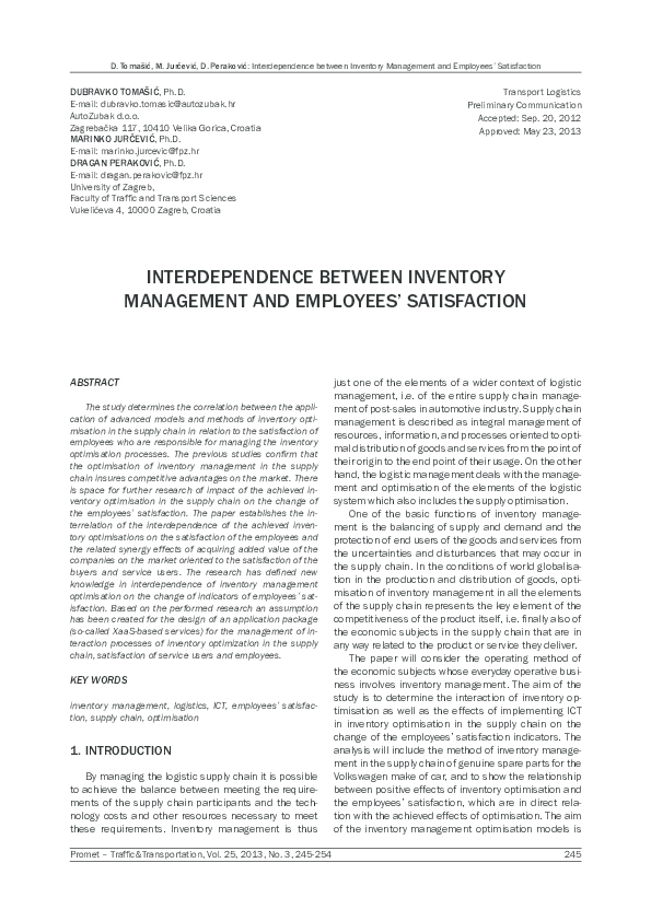 (PDF) Interdependence between Inventory Management and Employees’ Satisfaction