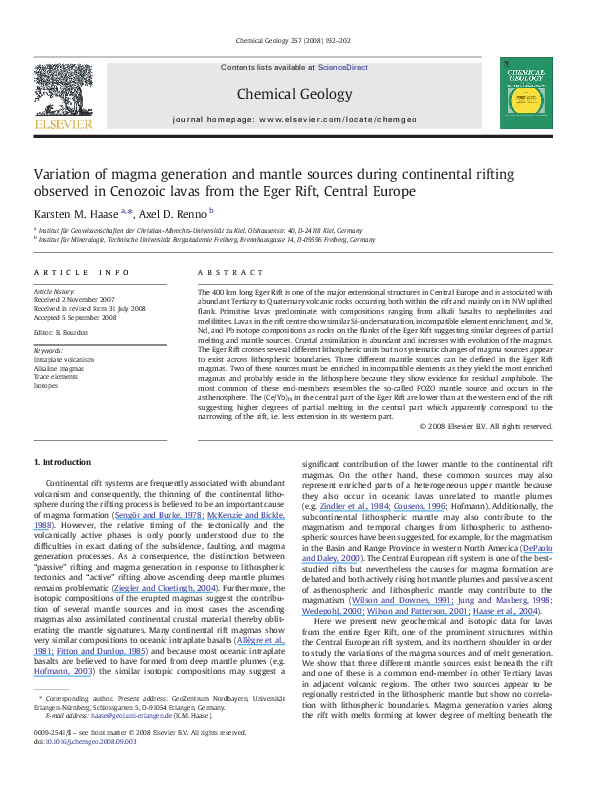 (PDF) Variation of magma generation and mantle sources during ...