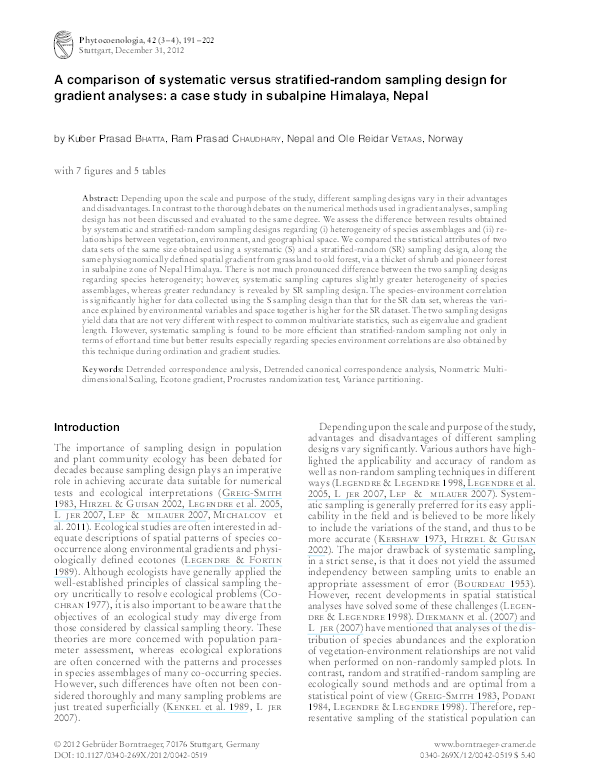 (PDF) A comparison of systematic versus stratified-random sampling ...