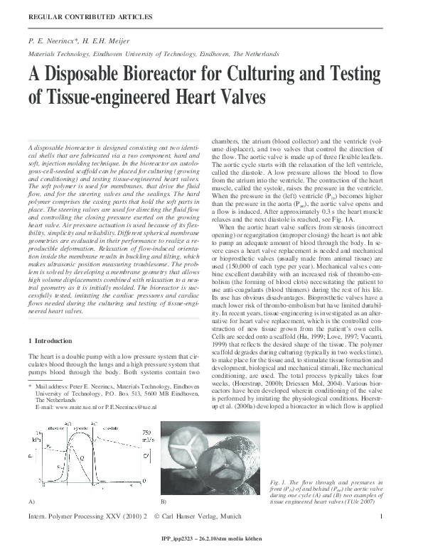 (PDF) A Disposable Bioreactor for Culturing and Testing of Tissue ...