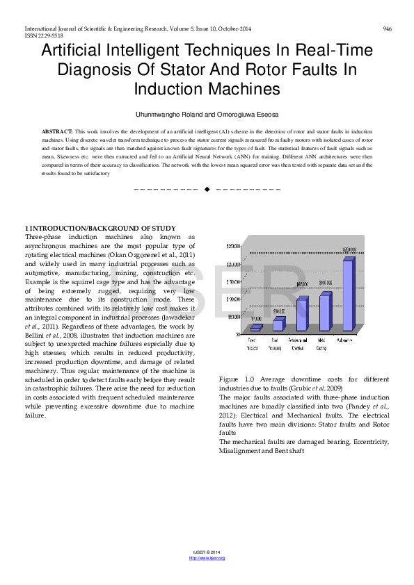 Pdf Artificial Intelligent Techniques In Real Time Diagnosis Of Stator And Rotor Faults In