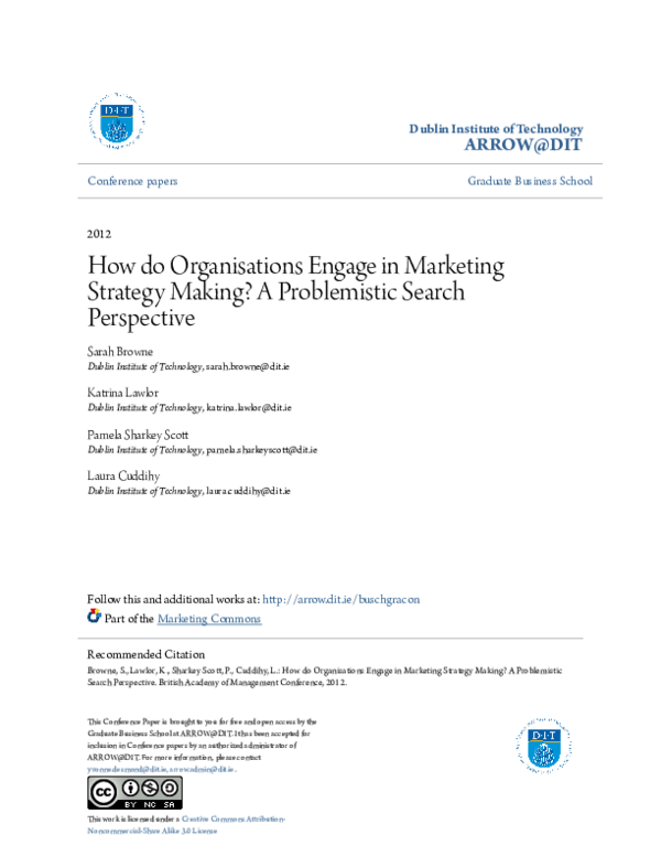 (PDF) How do Organisations Engage in Marketing Strategy Making? A ...