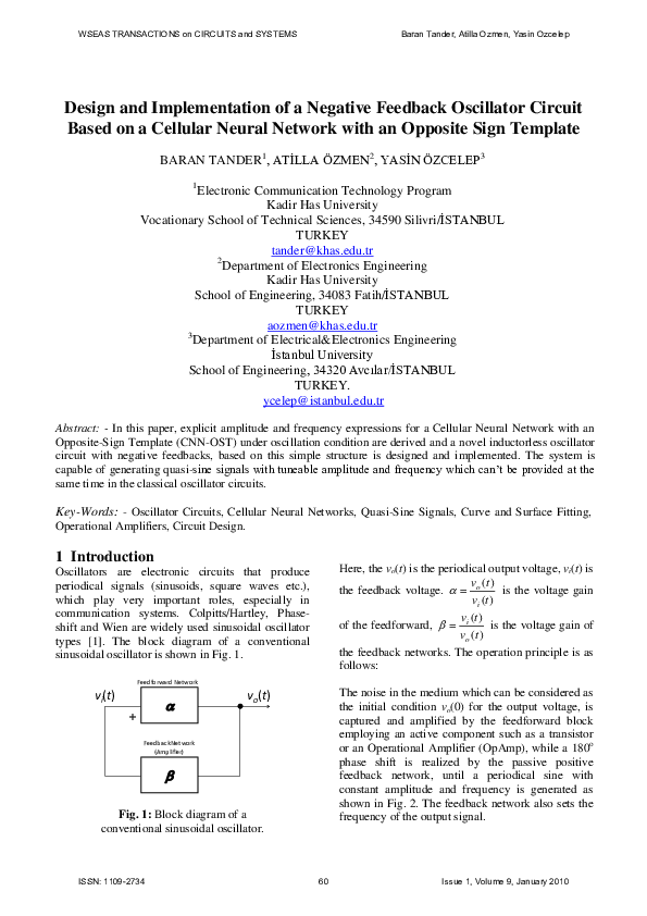 Pdf Inductorless Negative Feedback Oscillator Design 
