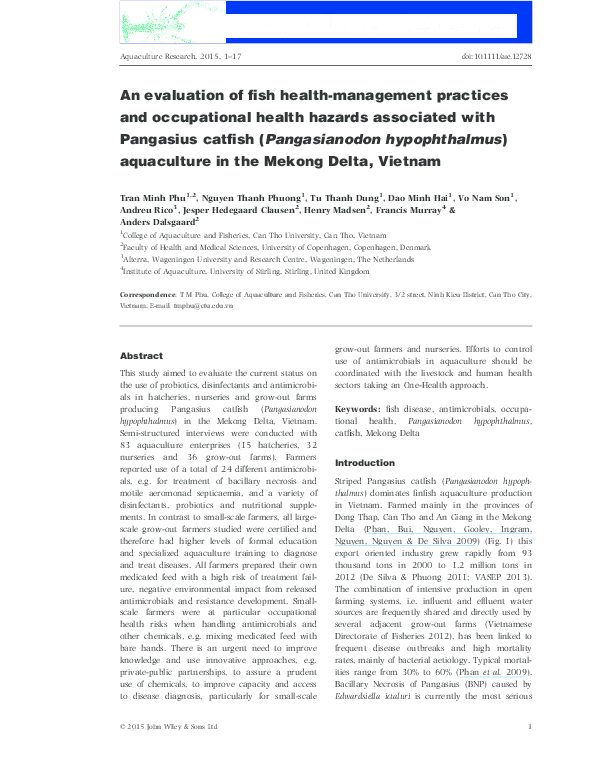 (PDF) An evaluation of fish health-management practices and ...