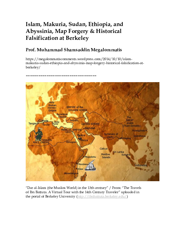 (PDF) Islam, Makuria, Sudan, Ethiopia, and Abyssinia, Map Forgery ...