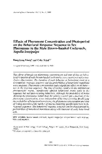 (PDF) Effects of pheromone concentration and photoperiod on the ...