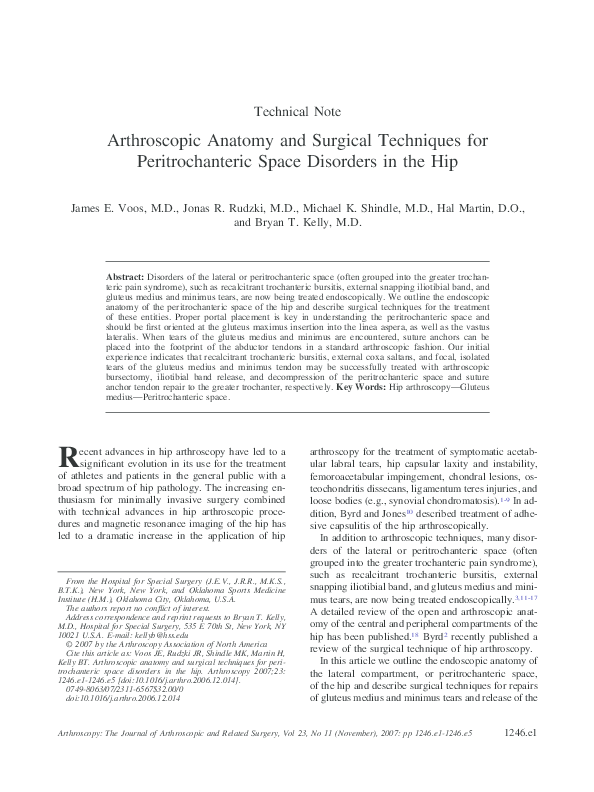 (PDF) Arthroscopic Anatomy and Surgical Techniques for Peritrochanteric ...