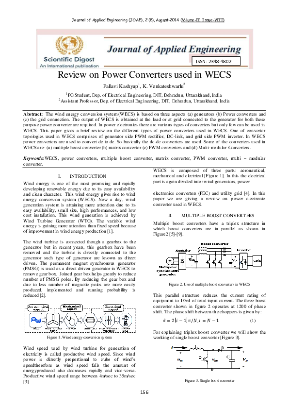 (PDF) Review on Power Converters used in WECS