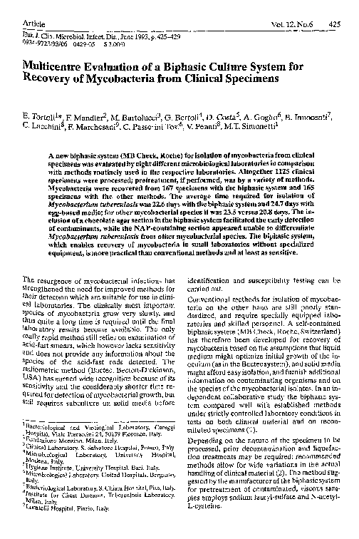 (PDF) Comparison of the MB/BacT and BACTEC 460 TB systems for recovery ...