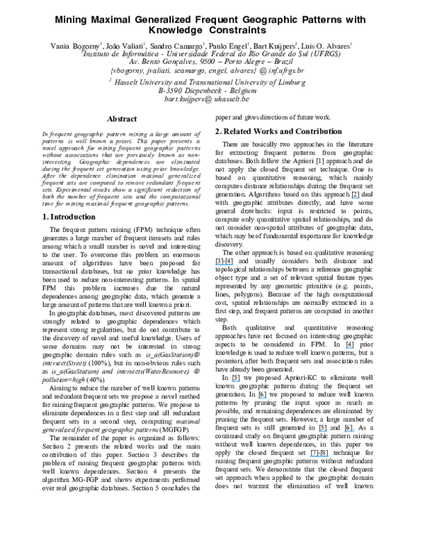 (PDF) Mining Maximal Generalized Frequent Geographic Patterns with Knowledge Constraints | Vania ...