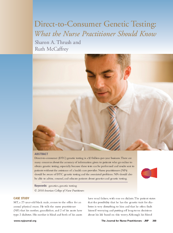 (PDF) Direct-to-Consumer Genetic Testing: What the Nurse Practitioner ...