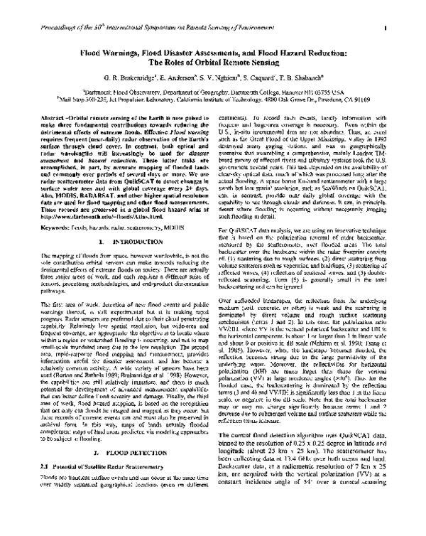 (PDF) Flood warnings, flood disaster assessments, and flood hazard ...