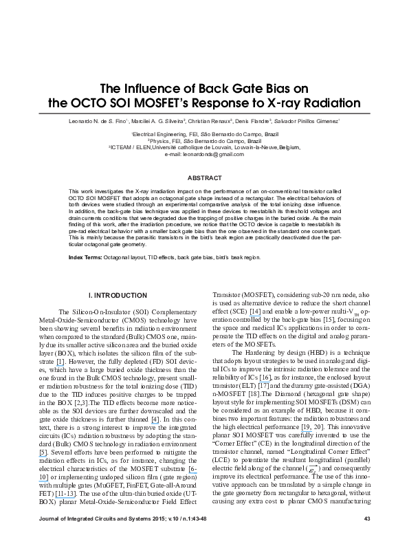 (PDF) The Influence of Back Gate Bias on the OCTO SOI MOSFET s Response ...