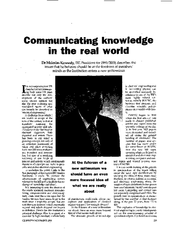 (PDF) Communicating knowledge in the real world