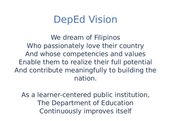 (DOC) DepEd Vision