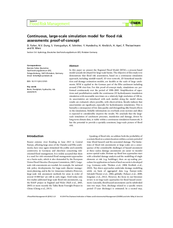 (PDF) Continuous, large-scale simulation model for flood risk ...