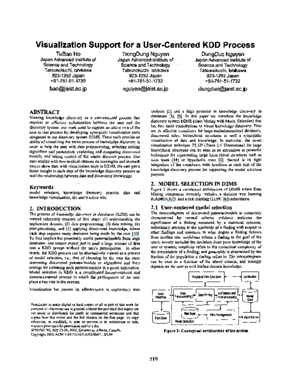 (PDF) Visualization support for a user-centered KDD process