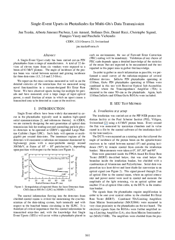 (PDF) Single-Event Upsets in photodiodes for multi-Gb/s data transmission