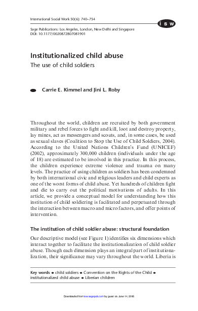 (PDF) Institutionalized child abuse: The use of child soldiers
