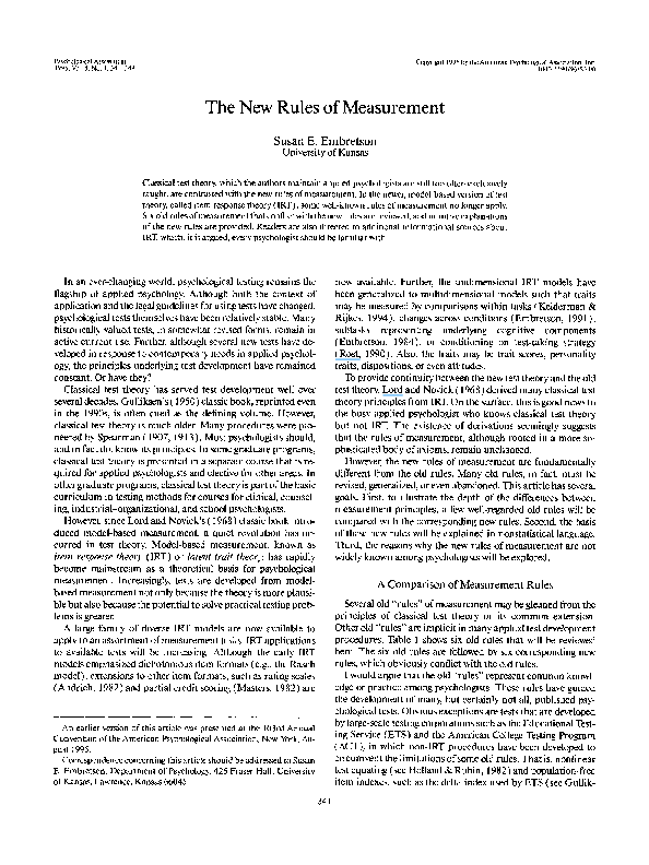 (PDF) The new rules of measurement
