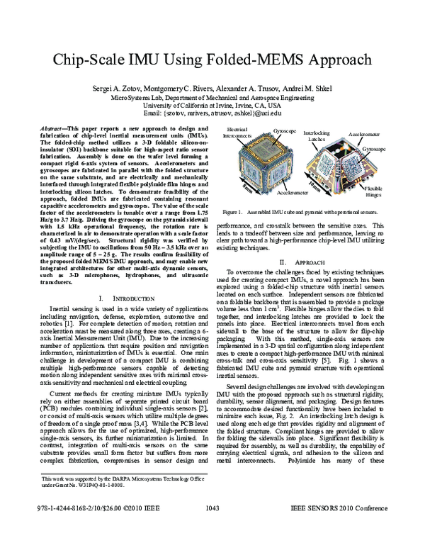 (PDF) Chip-scale IMU using folded-mems approach