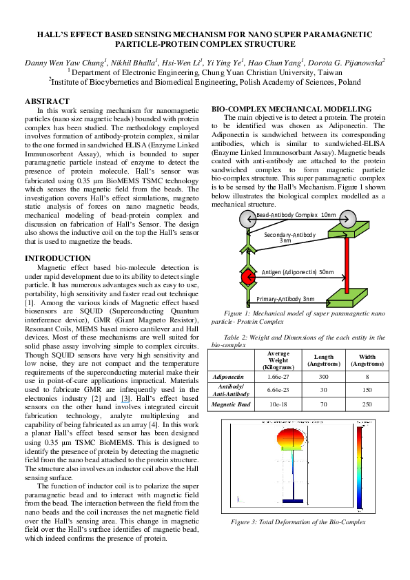 (PDF) HALL'S EFFECT BASED SENSING MECHANISM FOR NANO SUPER PARAMAGNETIC PARTICLE-PROTEIN COMPLEX ...