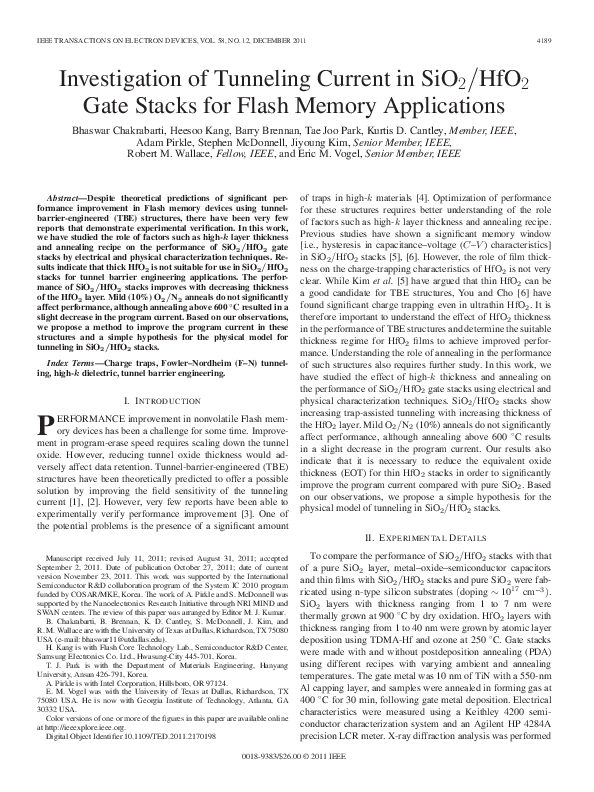 (PDF) Investigation of Tunneling Current in $\hbox{SiO}_{2}/ \hbox{HfO}_{2}$ Gate Stacks for ...