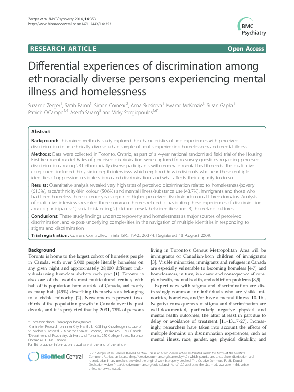 (PDF) Differential experiences of discrimination among ethnoracially diverse persons ...