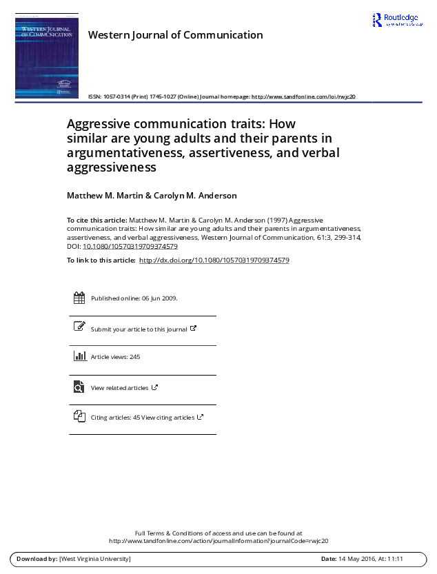(PDF) Aggressive communication traits: How similar are young adults and ...