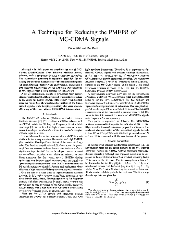 (PDF) A technique for reducing the PMEPR of MC-CDMA signals