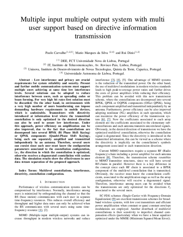 (PDF) Multiple Input Multiple Output System with Multi User Support ...