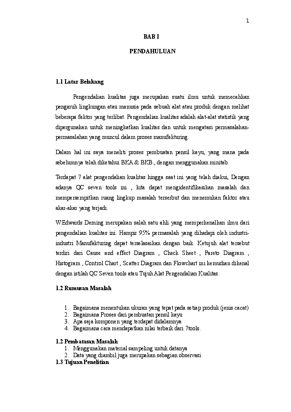 (DOC) Contoh Kasus Pengendalian Kualitas