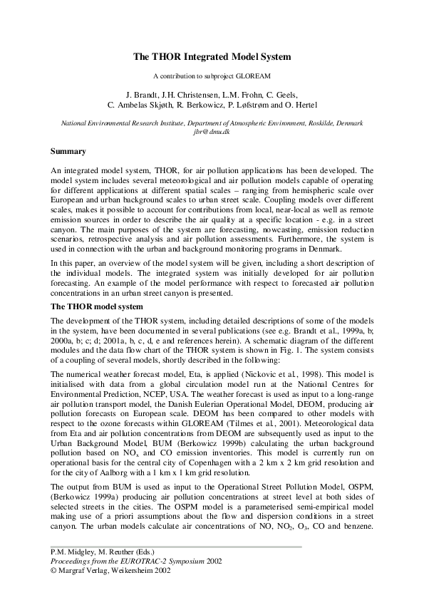 (PDF) The THOR Integrated Model System